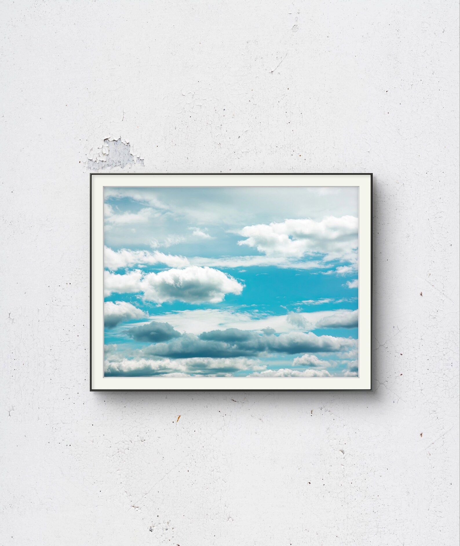 Fluffy Clouds Sky Poster Print | Blue Sky Landscape | White Clouds ...
