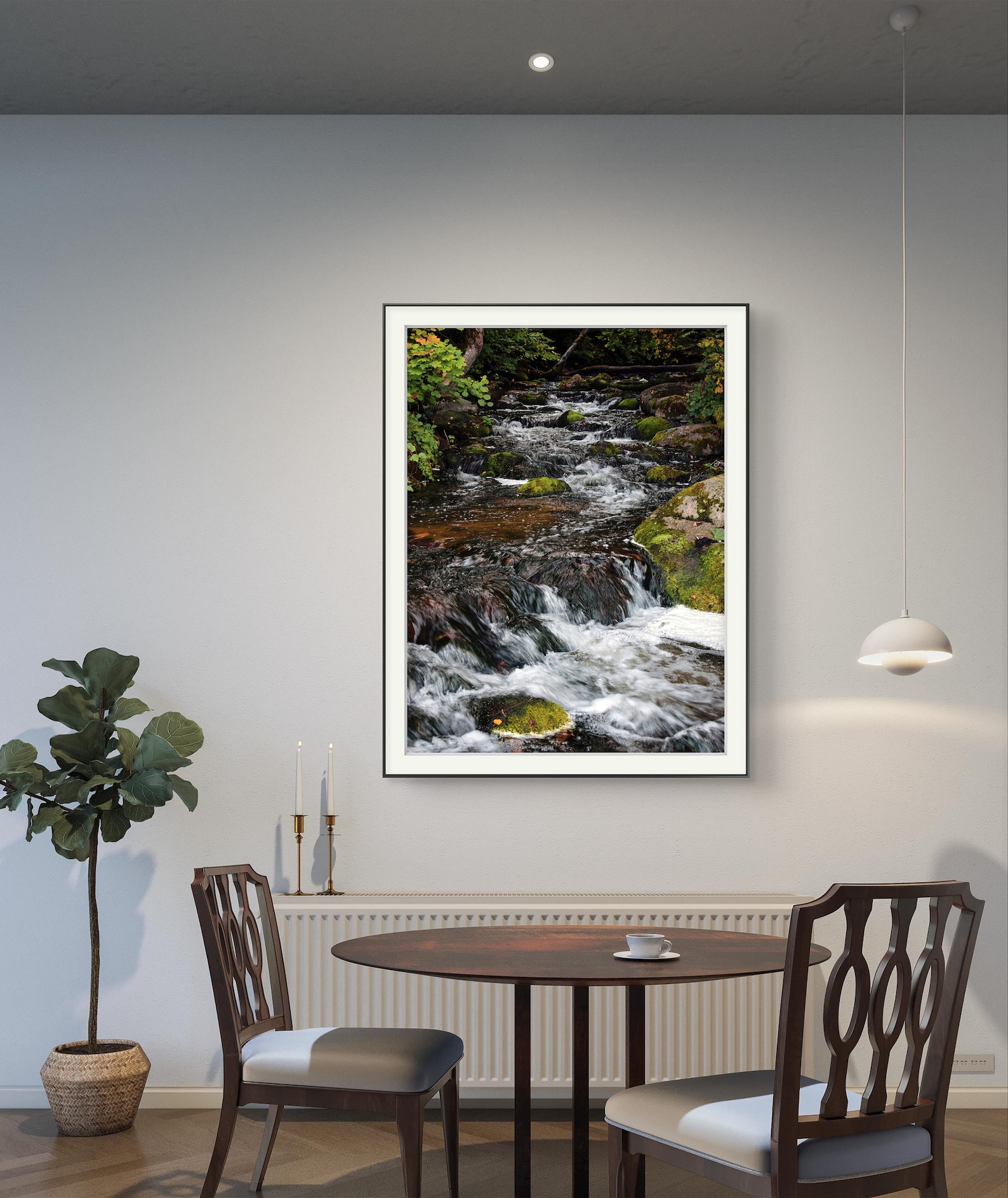Forest River Waterfall Poster Print: Serene Nature Landscape - Etsy