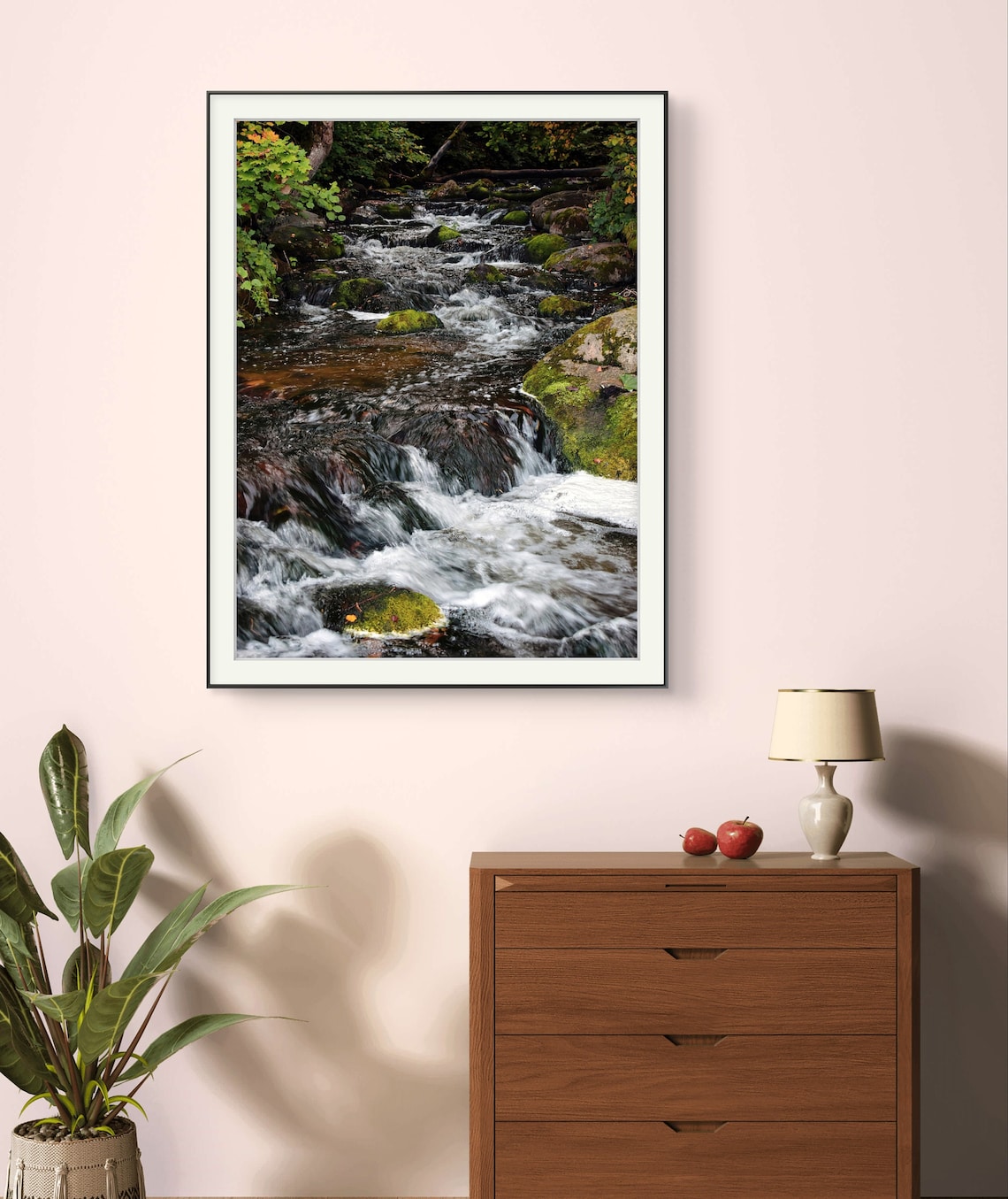 Forest River Waterfall Poster Print: Serene Nature Landscape - Etsy