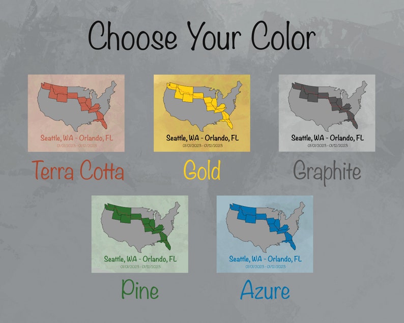 Custom Road Trip Map for Travelers Map of State, Country, or Continent ...