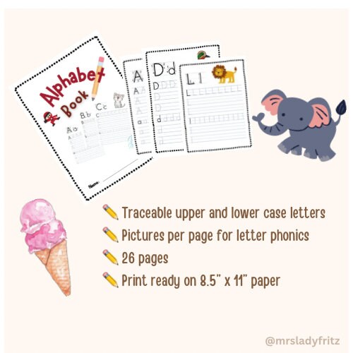 Alphabet Worksheets for Toddlers | Traceabale Alphabet Book With ...