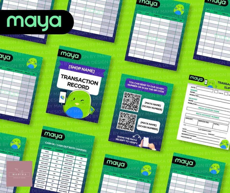 Gcash and Maya Bundle Transaction Record and Slip Fully Editable CANVA With Resell Rights - Etsy