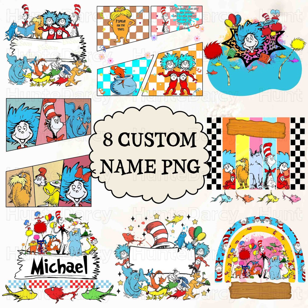 8 CUSTOM Name Dr Seuss Png, Retro Dr. Seuss Png, Custom Name Seuss Png ...