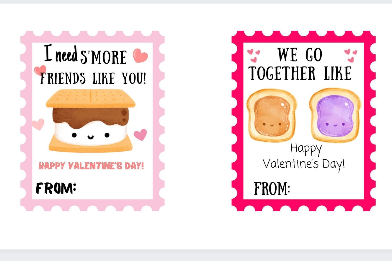 Printable Kids Valentine's Day Cards, Digital Cards,classroom ...