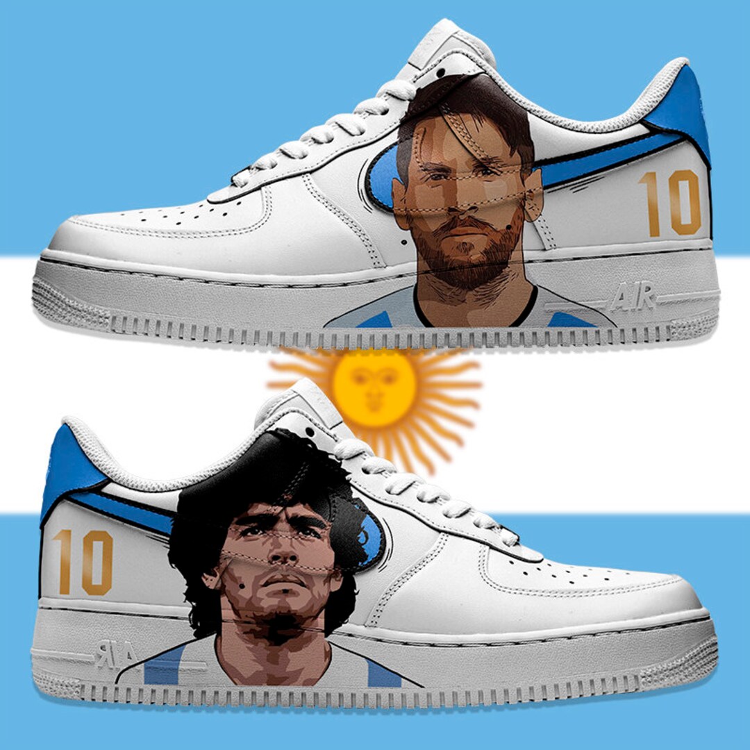 Sneakers Custom Personalized Air Force 1 Hand Painted Lionel Messi ...