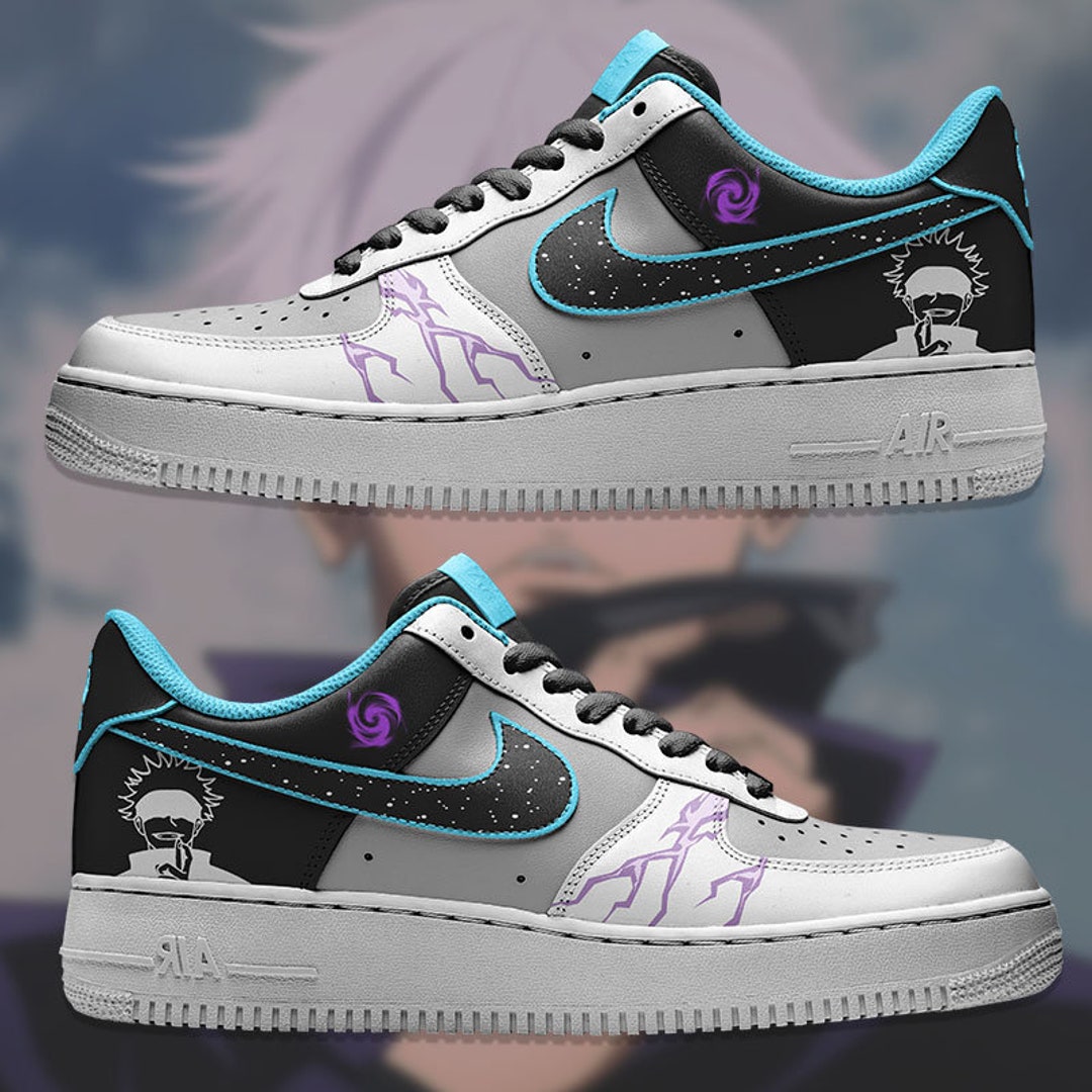 Custom Sneakers Air Force 1 Hand Painted Satoru Gojo Infinity Void ...