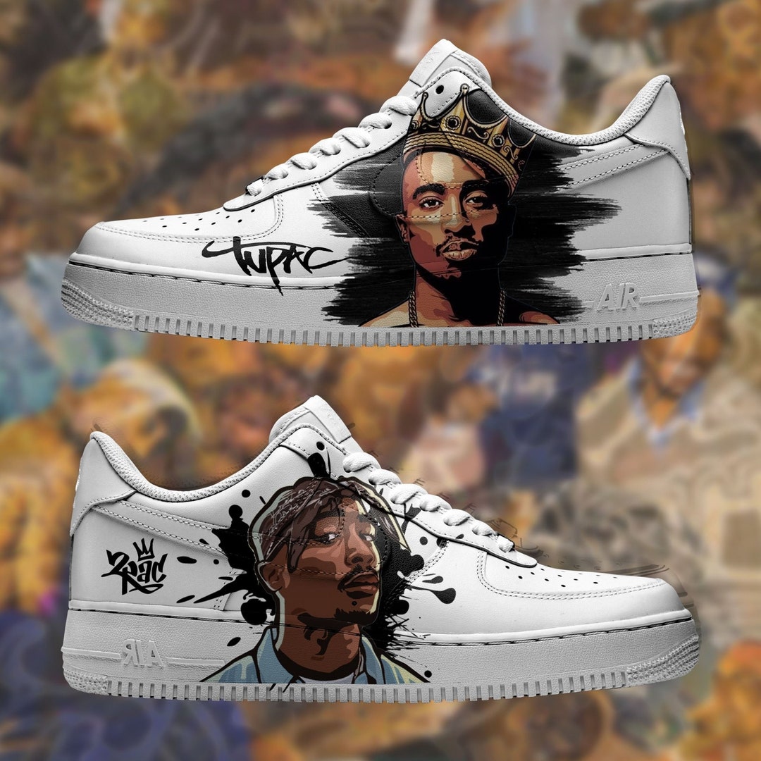 Custom Sneakers Air Force 1 Hand Painted 2pac - Etsy