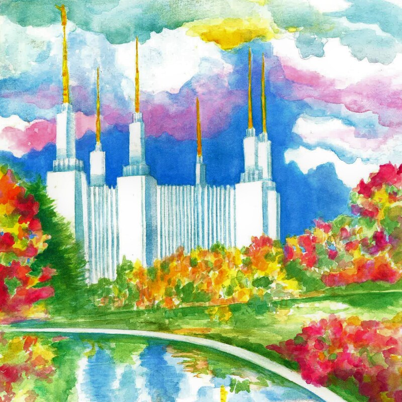 Dc Temple Watercolor - Etsy