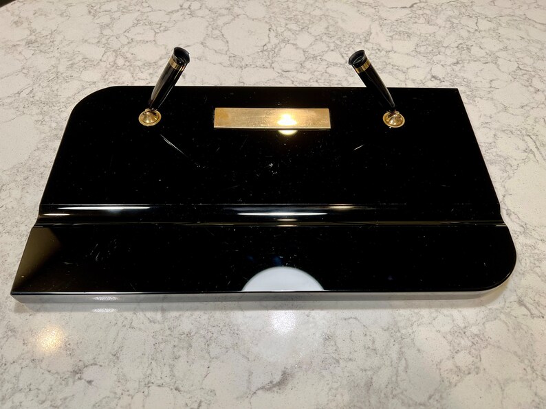 Vintage Schaeffer's Large Onyx Double Pen Desk Set pens Not Included ...
