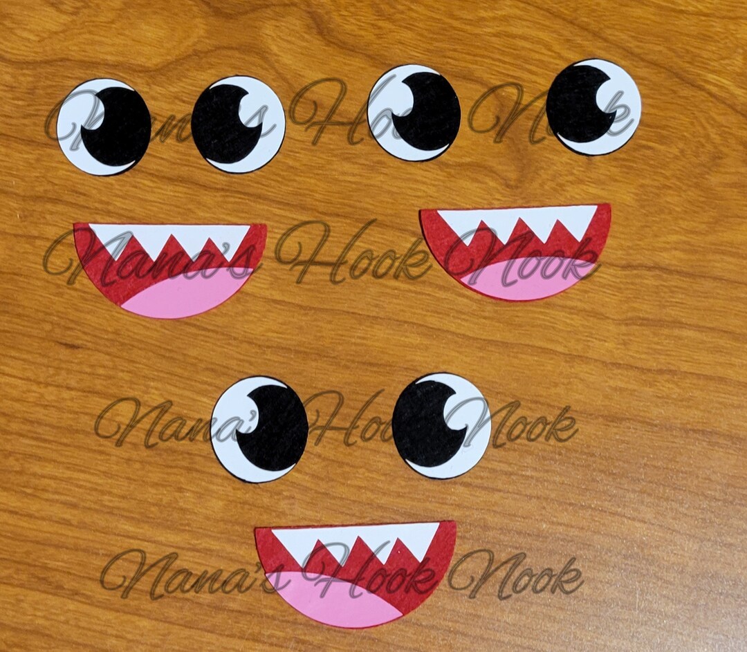 3 Full Sets - Shark Felt Eyes With Mouths - Etsy