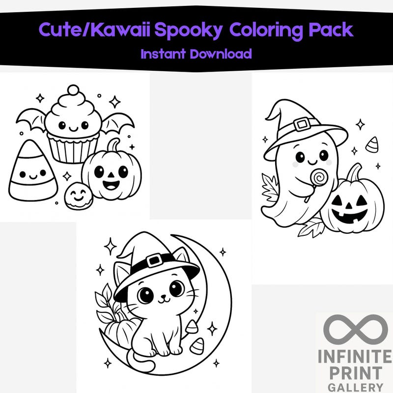 Halloween Cat Coloring - Etsy