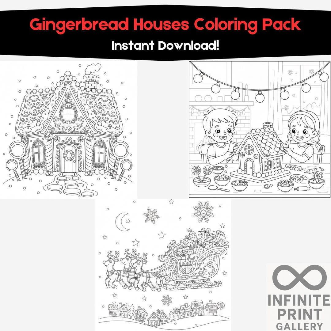 Gingerbread House Coloring Pages | 10 Cute Christmas Printable Sheets ...
