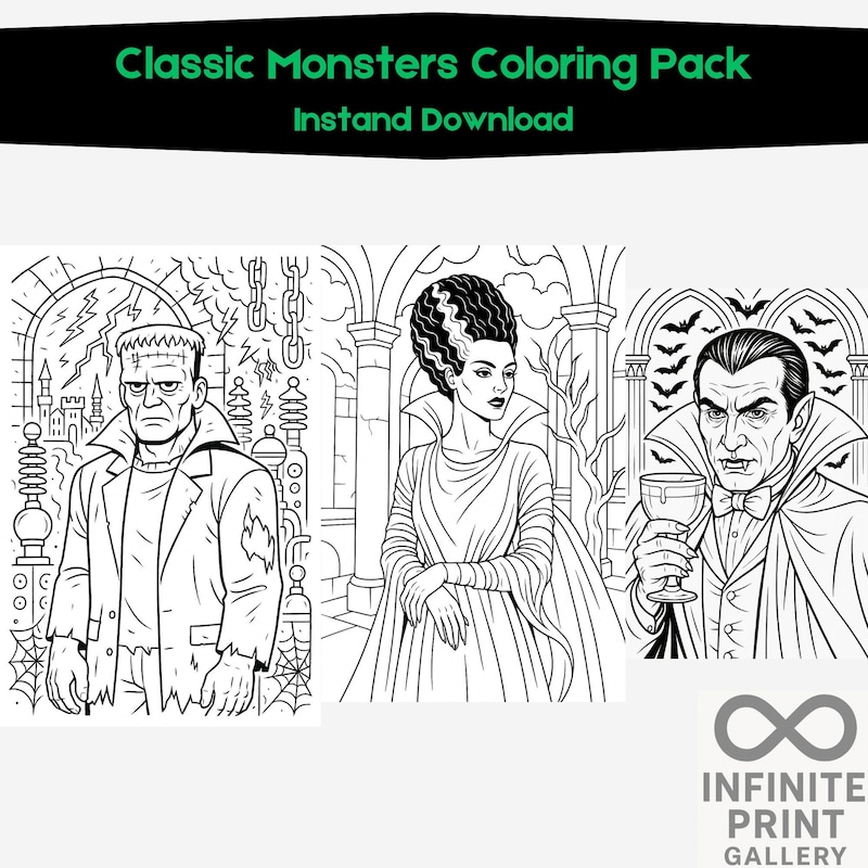 Dracula Coloring Book - Etsy