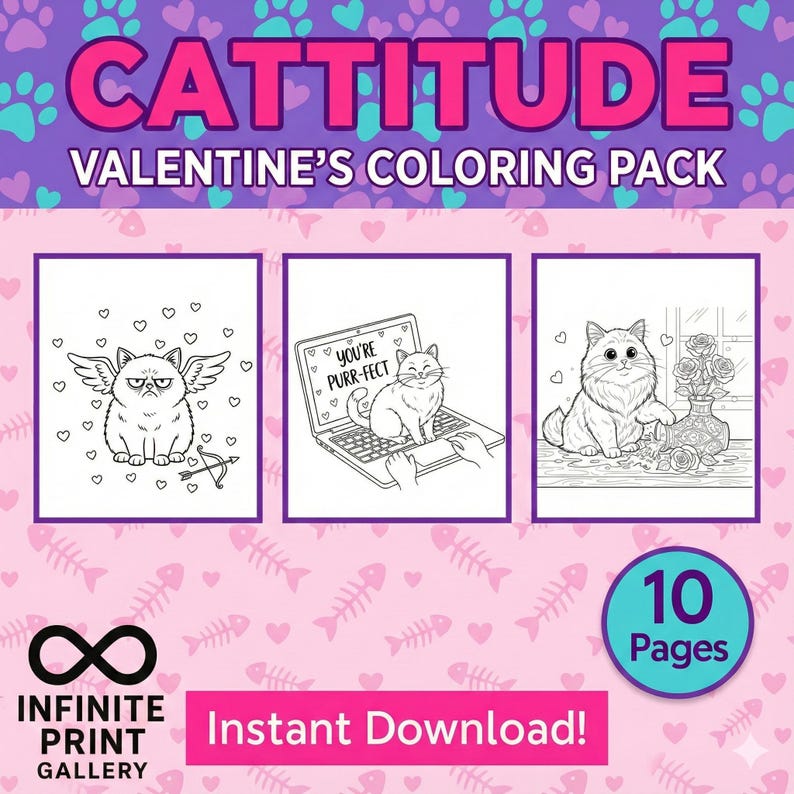 Funny Cat Valentine Coloring Pages | Sassy Kitten Art | I Tolerate You ...