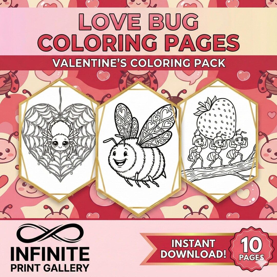 Love Bug Coloring Pages | Bee Mine Valentine | Cute Butterfly and ...