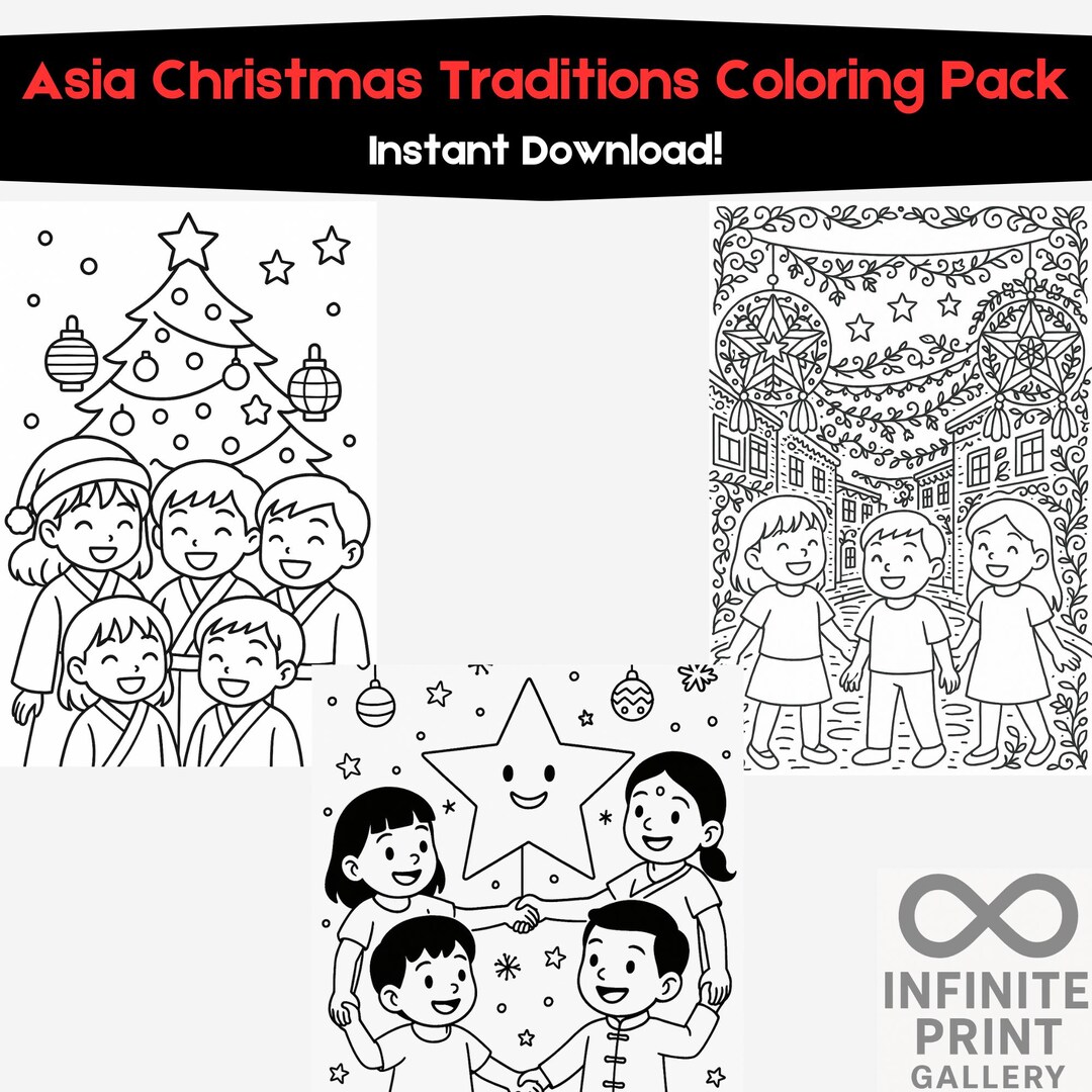 Asia Christmas Coloring Pages | 10 Holiday Traditions Printables for ...