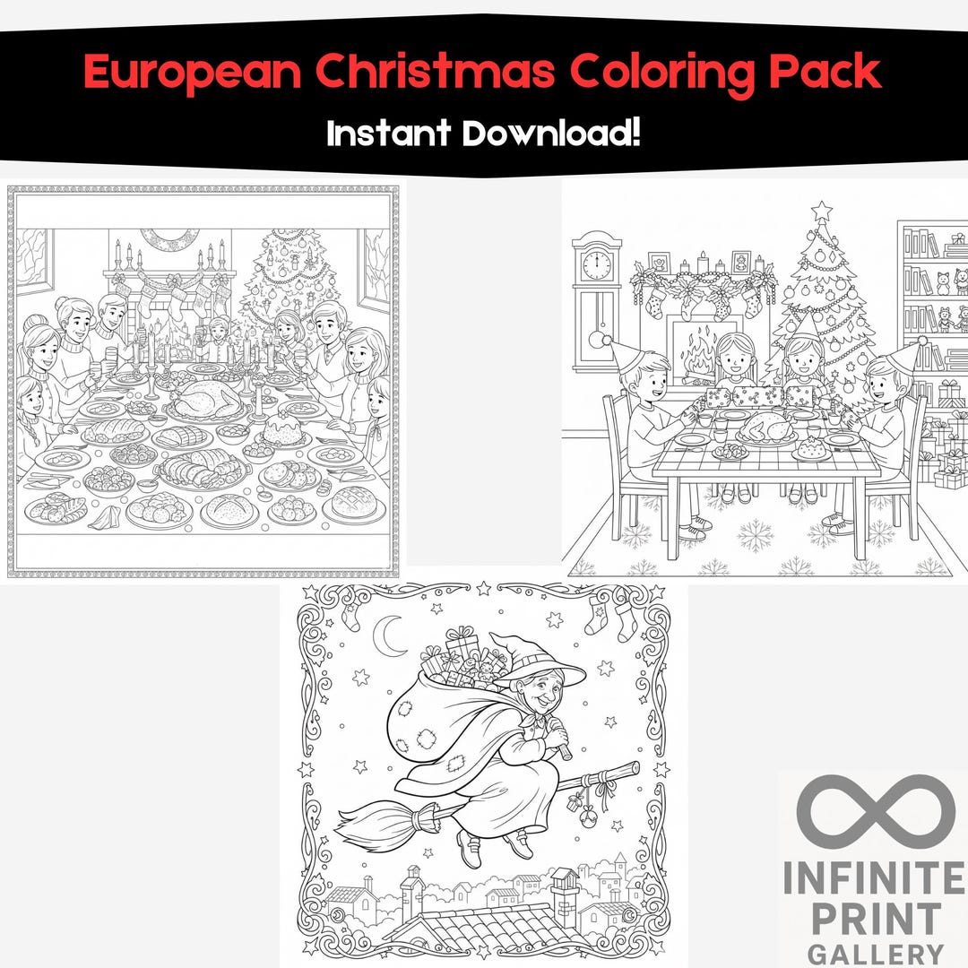 European Christmas Coloring Pages | 10 Holiday Traditions Printables ...