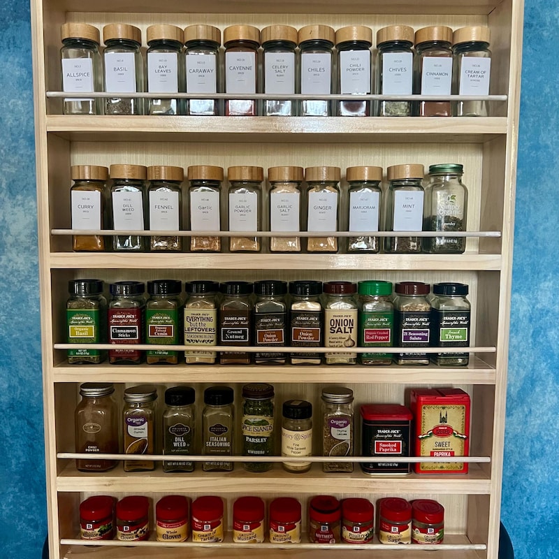 Wooden Spice Wall Rack - Etsy