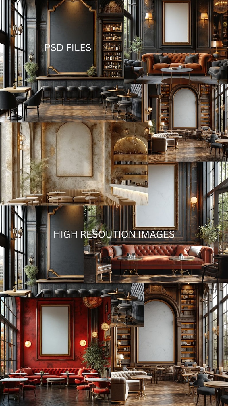 24 High Res Mockups / Luxury Restaurant Mock Ups / Frame Mockup ...