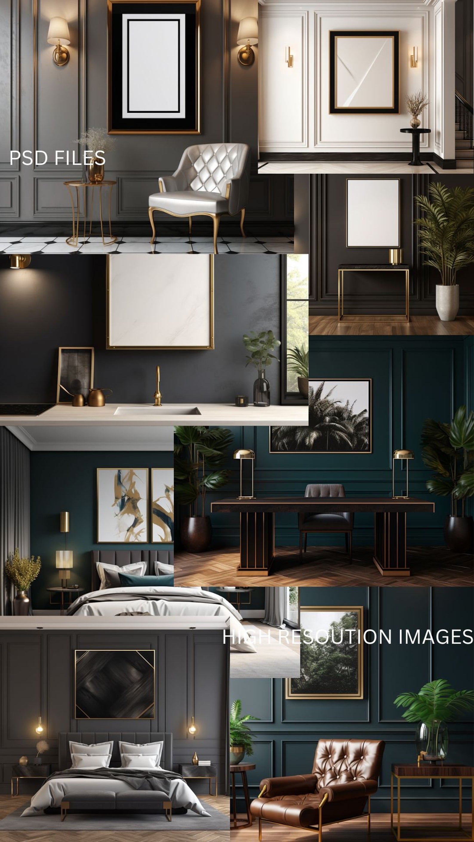 24 Luxury Penthouse Mockups / Luxury Townhouse Mock up / Frame Mockup ...