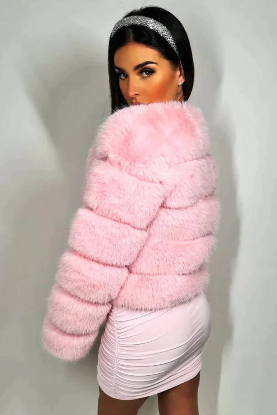 Cropped Faux Fur Winter Coat, Short Furry Jacket - Etsy