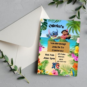 Editable Stitch Invitation, Stitch Birthday Invitation, Printable ...