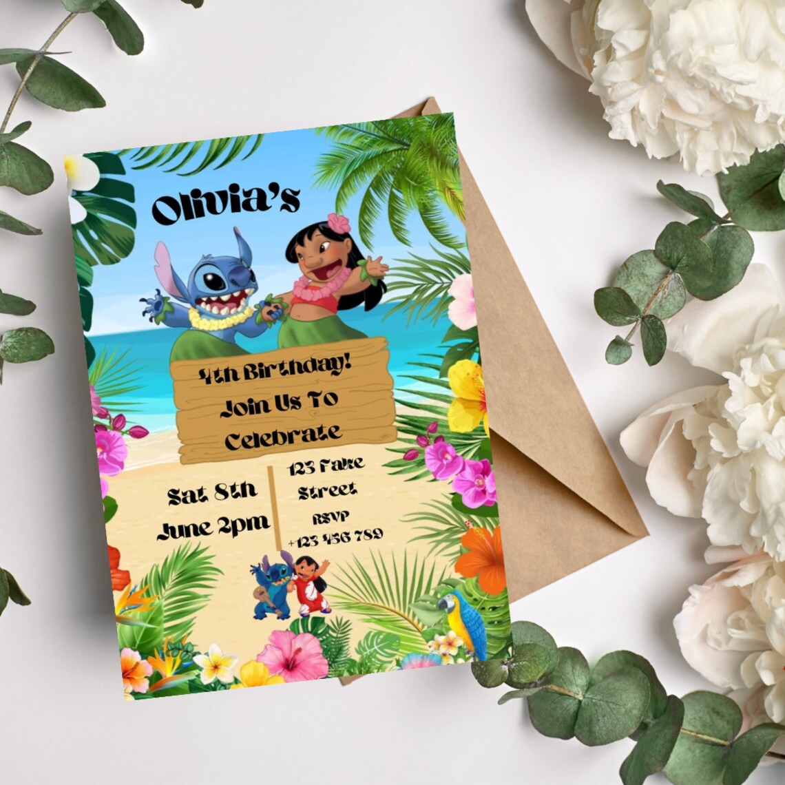 Editable Stitch Invitation, Stitch Birthday Invitation, Printable ...