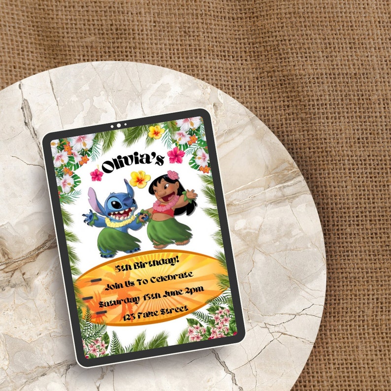 Editable Stitch Invitation, Stitch Birthday Invitation, Printable ...