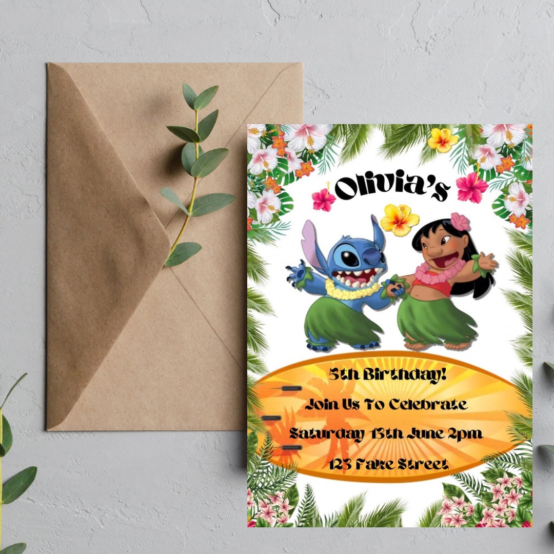 Editable Stitch Invitation, Stitch Birthday Invitation, Printable ...