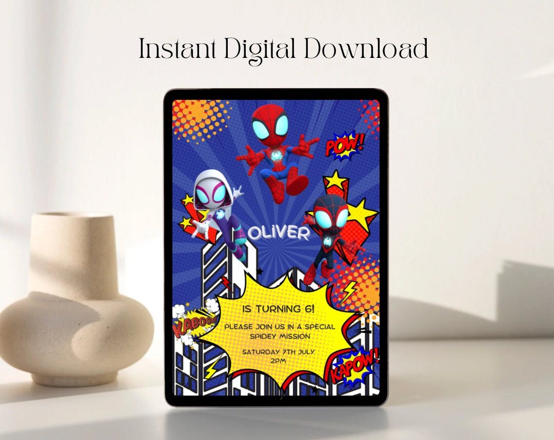 Editable Spidey Birthday Digital Invitation Spidey and His Amazing ...