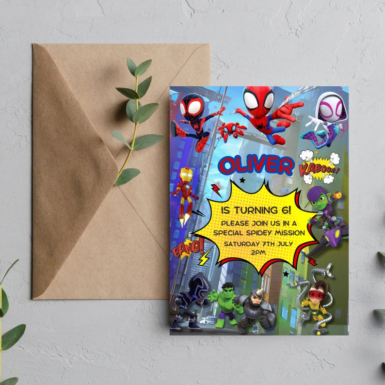Editable Spidey Birthday Digital Invitation Spidey and His Amazing ...
