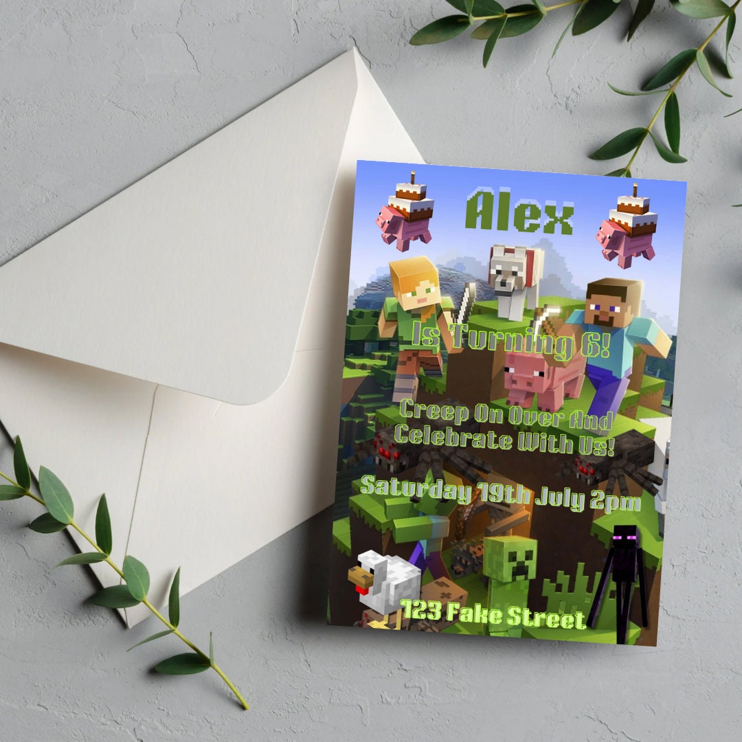 Minecraft Birthday Invitation, Editable Minecraft Invitation, Minecraft ...