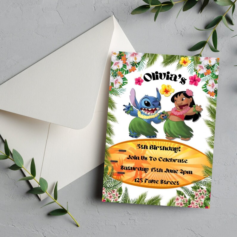 Editable Stitch Invitation, Stitch Birthday Invitation, Printable ...