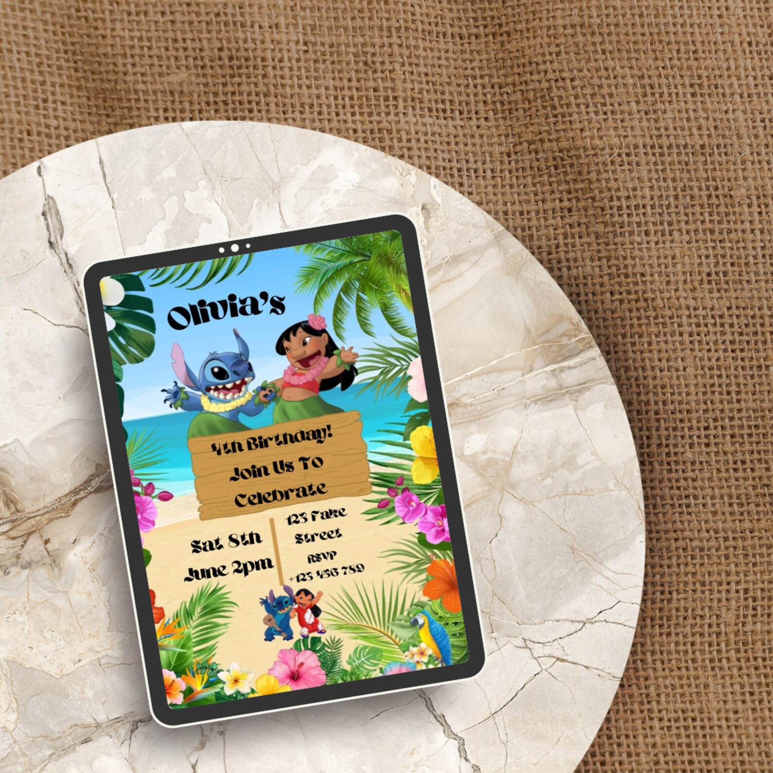 Editable Stitch Invitation, Stitch Birthday Invitation, Printable ...