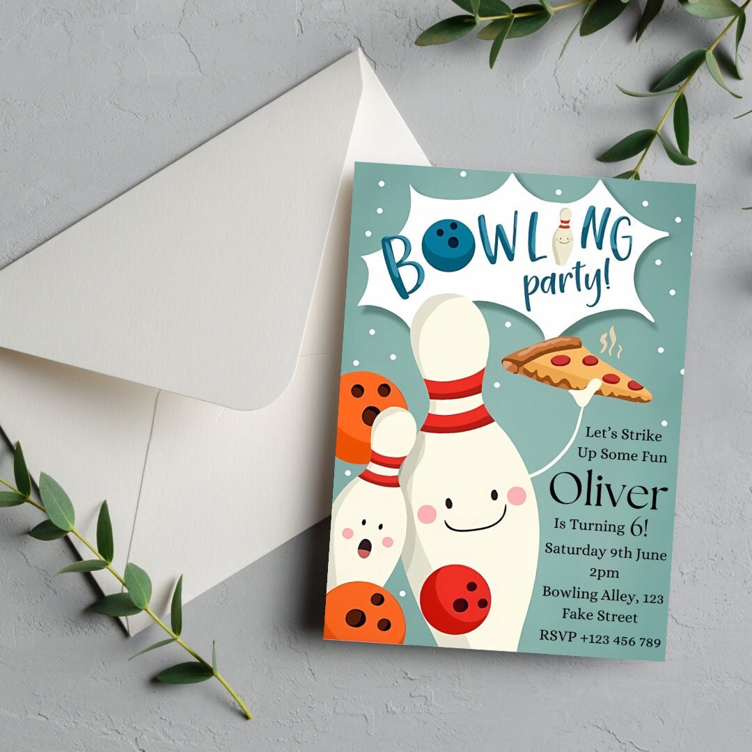 Editable Bowling Birthday Invitation,bowling Invitation, Strike up Some ...