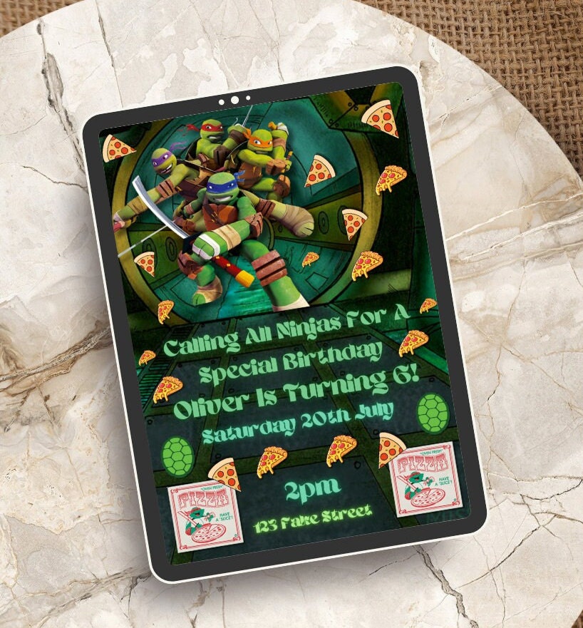 TMNT Invitation, Teenage Mutant Ninja Turtles Invitation, TMNT Birthday ...