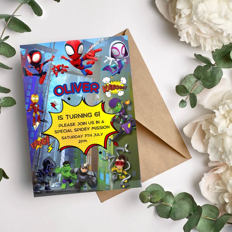 Editable Spidey Birthday Digital Invitation Spidey and His Amazing ...