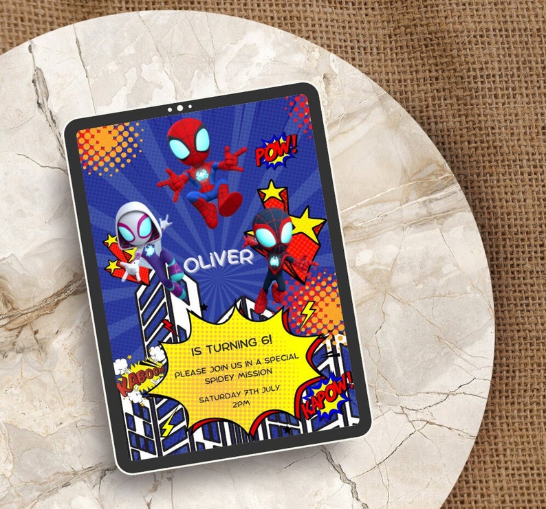 Editable Spidey Birthday Digital Invitation Spidey and His Amazing ...