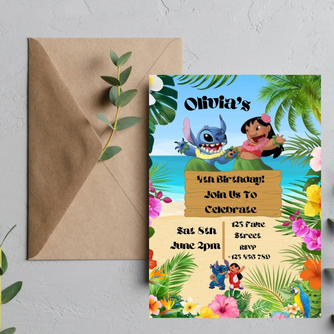 Editable Stitch Invitation, Stitch Birthday Invitation, Printable ...
