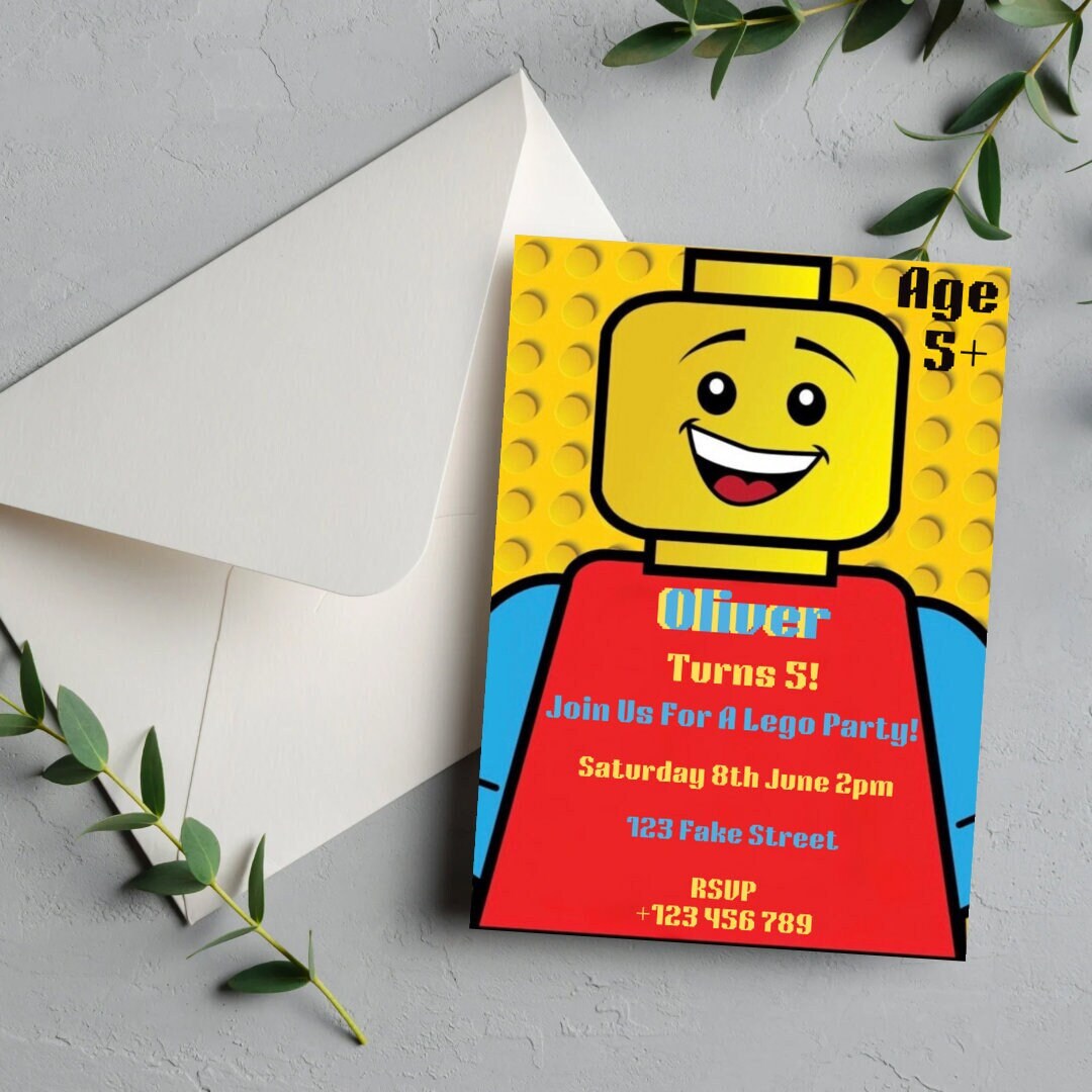 Printable Block Lego Birthday Invitation, Digital Birthday Invitation ...