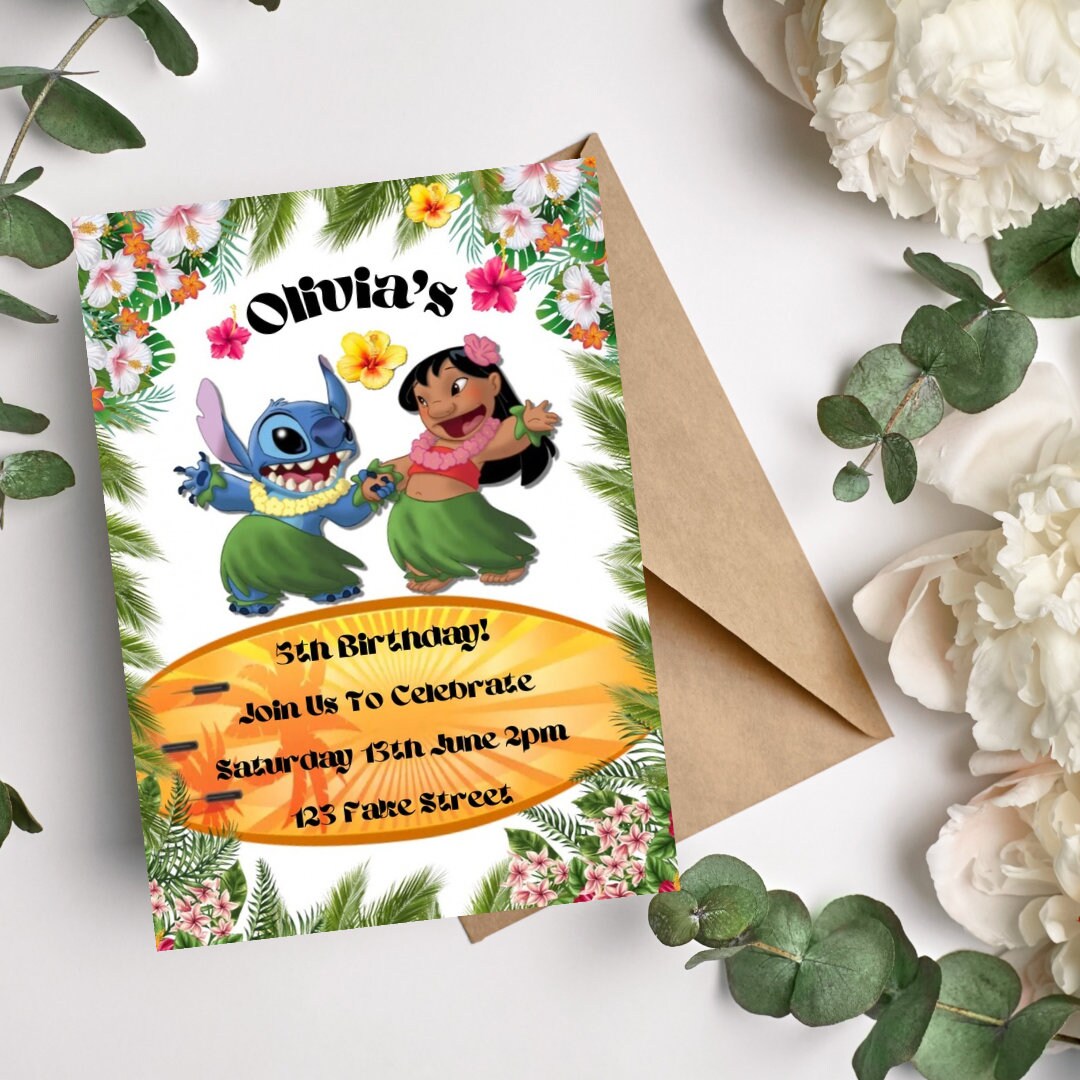 Editable Stitch Invitation, Stitch Birthday Invitation, Printable ...