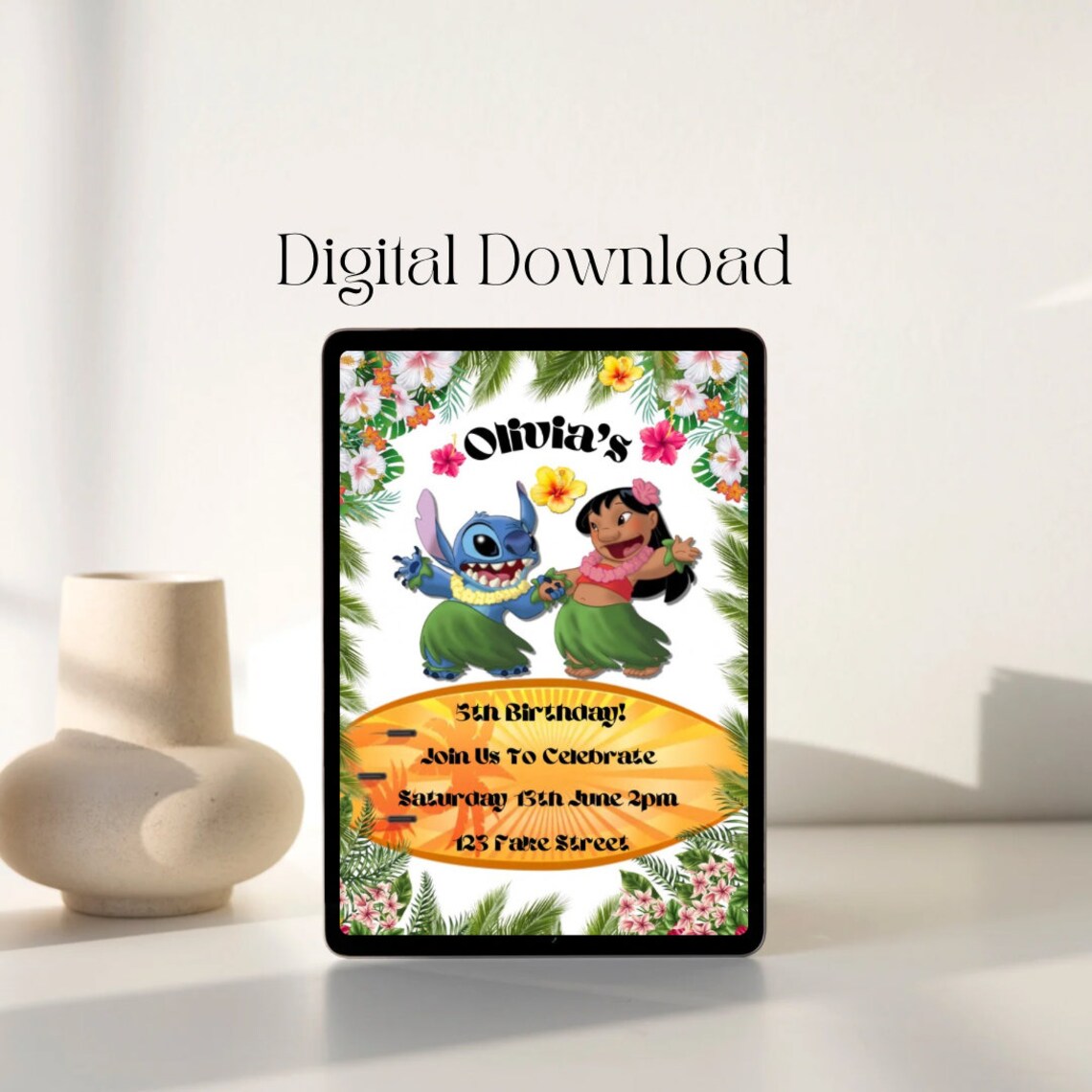 Editable Stitch Invitation, Stitch Birthday Invitation, Printable ...