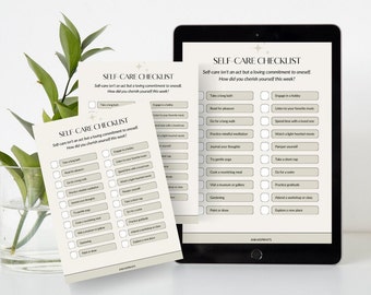 Self Care Checklist, Self-care Planner, Selfcare Journal Tracker ...