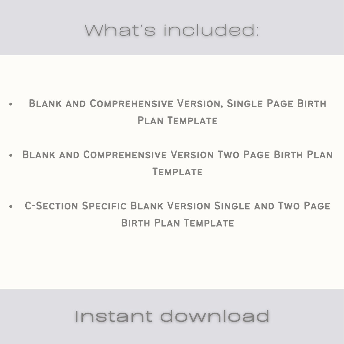 Editable Birth Plan Template and Csection Birth Plan Template for ...