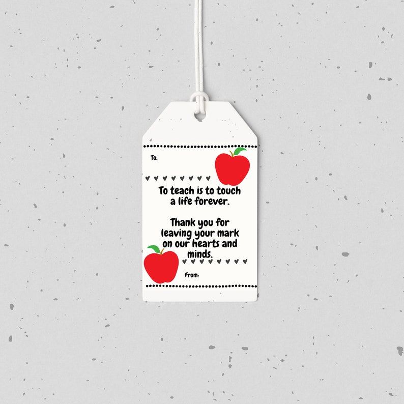 Printable Thank You Gift Tags for Teacher Appreciation Week, Instant ...