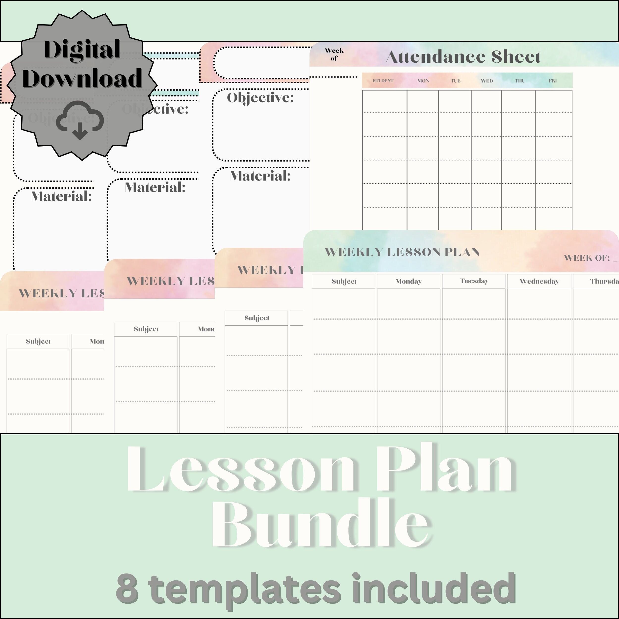 Lesson Plan Template, Lesson Planner Printable, Homeschool Teacher ...