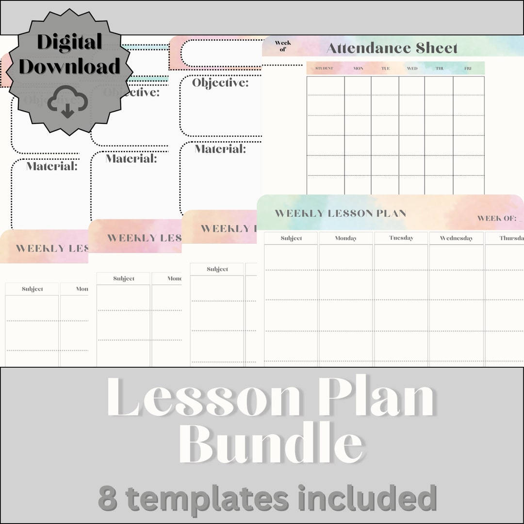 Lesson Plan Template, Lesson Planner Printable, Homeschool Teacher ...
