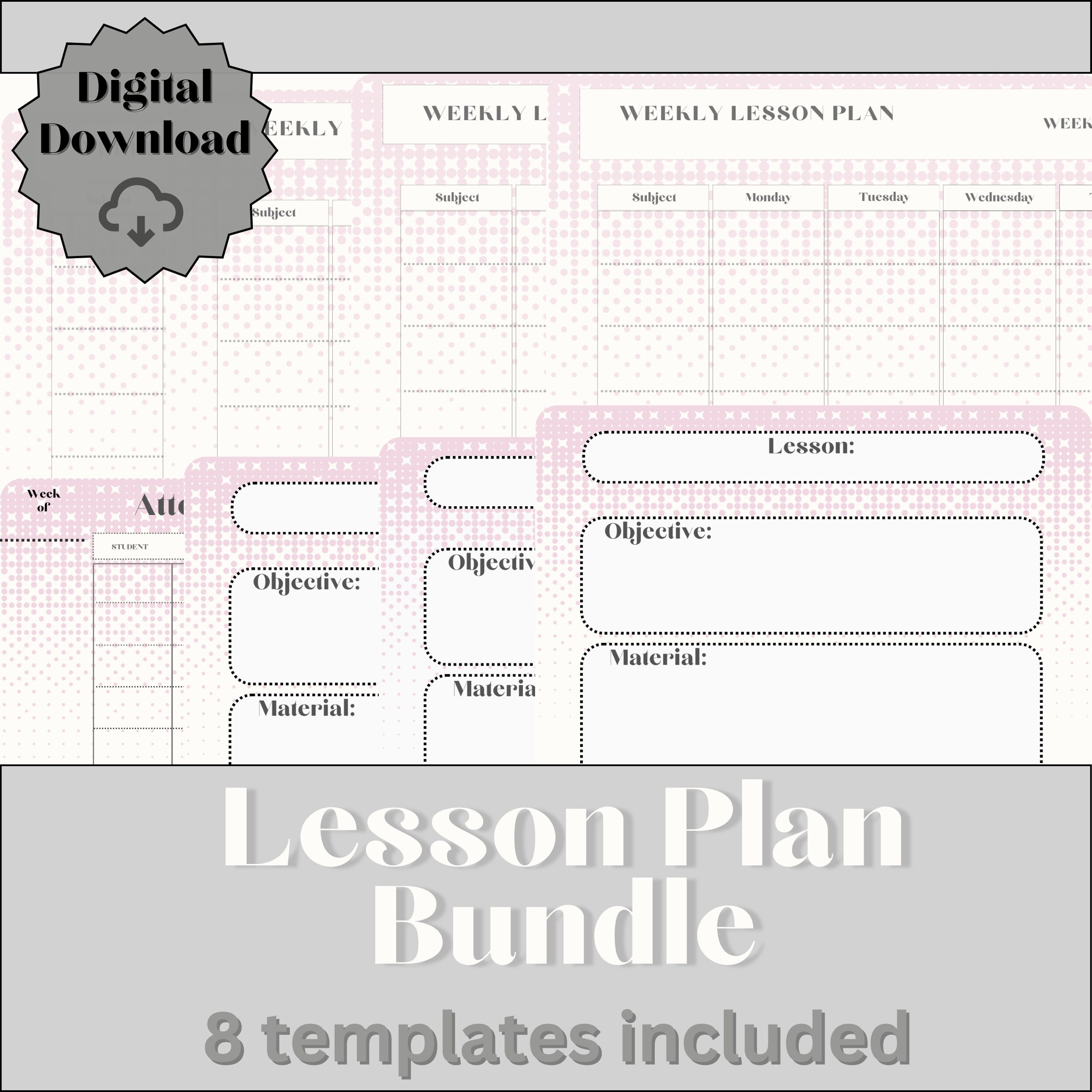 Pixel Lesson Plan Template, Lesson Planner Printable, Homeschool ...