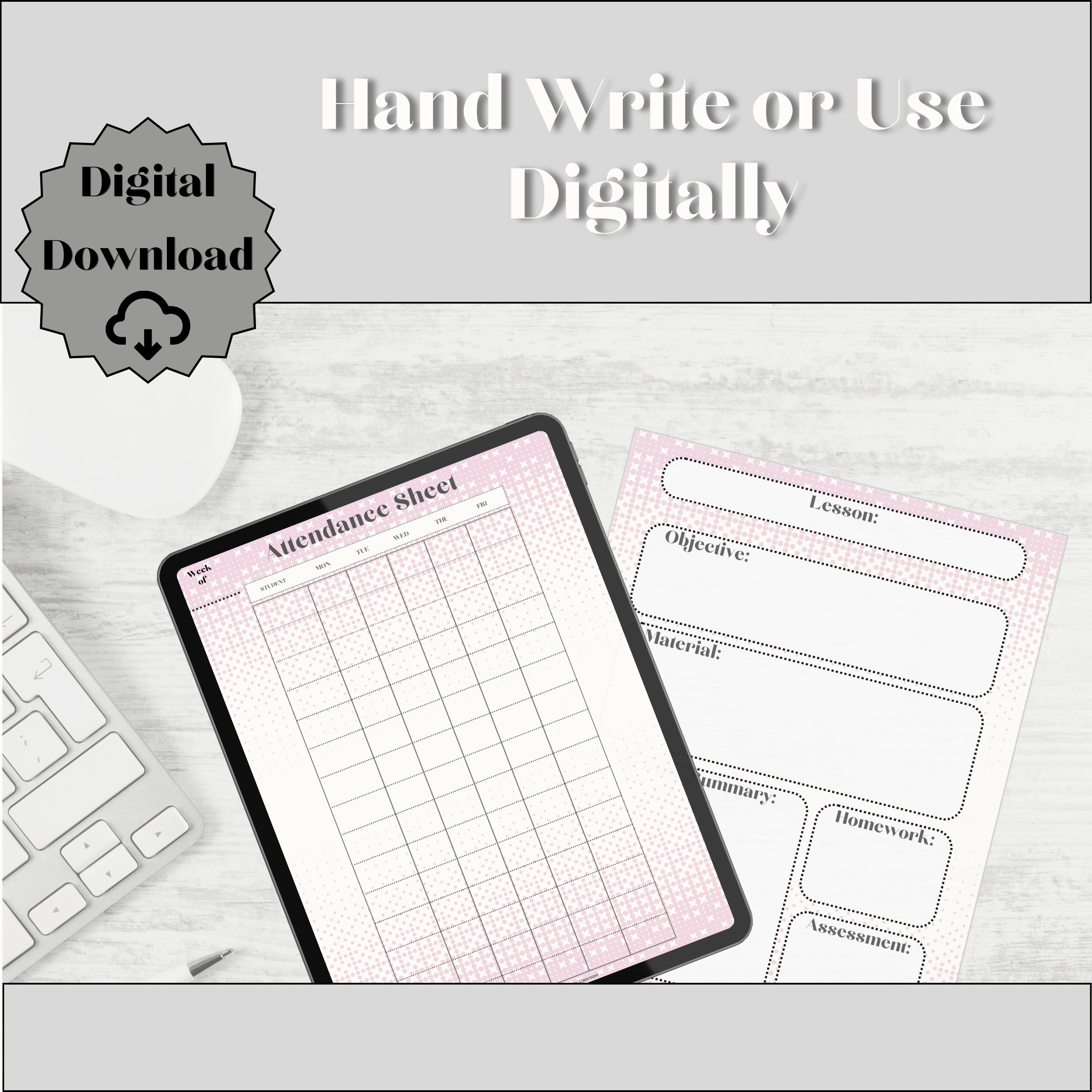 Pixel Lesson Plan Template, Lesson Planner Printable, Homeschool ...