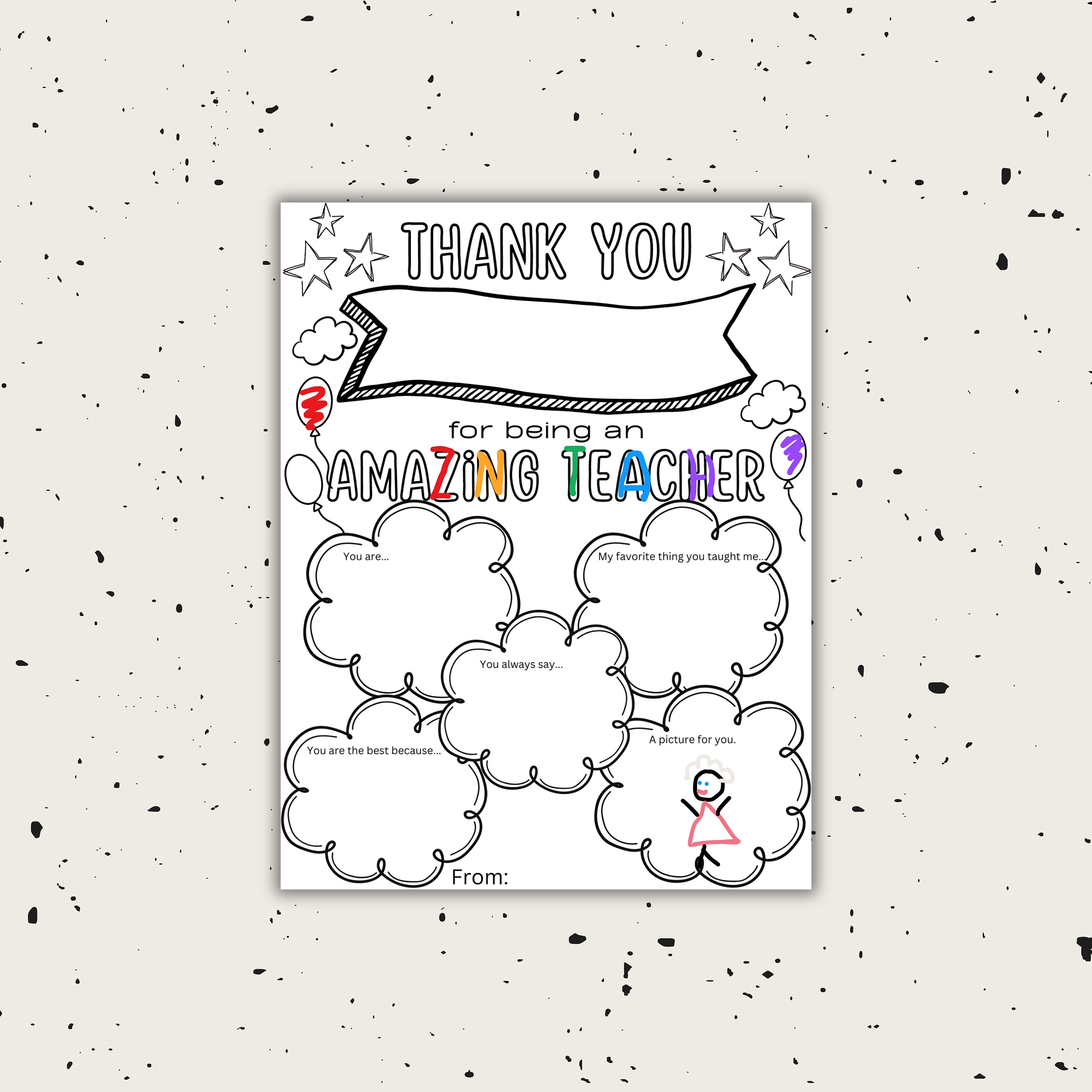 Teacher Appreciation Printable for Teacher Appreciation Week Gift ...